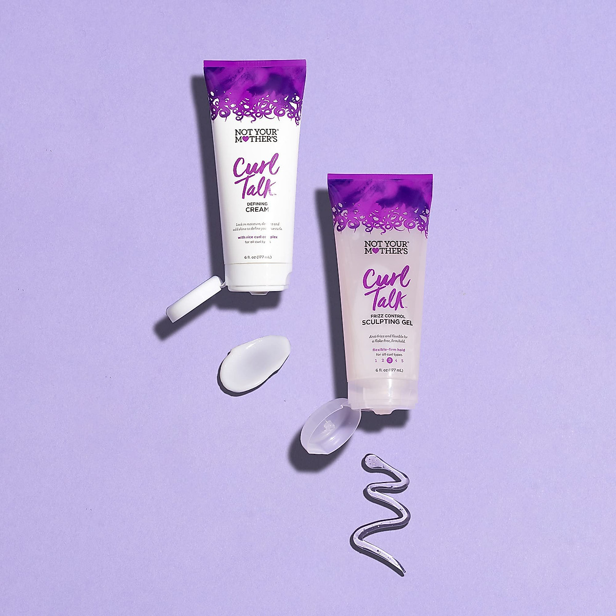 Not Your Mother's Curl Talk Frizz Control Sculpting Gel & Defining Cream (2-Pack) - 6 fl oz - Formulated with Rice Curl Complex - All Curly Hair Types