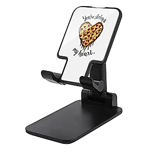 I Love Pizza Heart Print Cell Phone Stand Compatible with iPhone Switch Tablets Foldable Adjustable Cellphone Holder Desktop Dock (4-13")