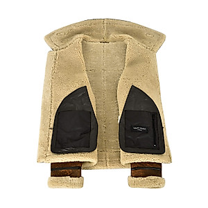 Men's RAF Aviator B3 Sheepskin Flying Vintage 100% Genuine Sheepskin Pilot Jacket Reagan, Beige Taba / Copper, 3X-Large