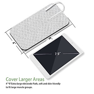 TENS Unit Replacement Pads for Waist and Lower Back Pain Relief 4X8" Large TENS Unit Pads Self-Adhesive Electrode Pads Compatible with TENS 7000, AUVON TENS- 4 Pcs