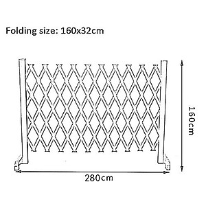 LIXIONG Garden Fence Screen Patio Expanding Fence Solid Wood Plant Palisades Privacy Screen Restaurants Isolation Animal Barrier，5 Size (Color : Gray, Size : 280x160cm)