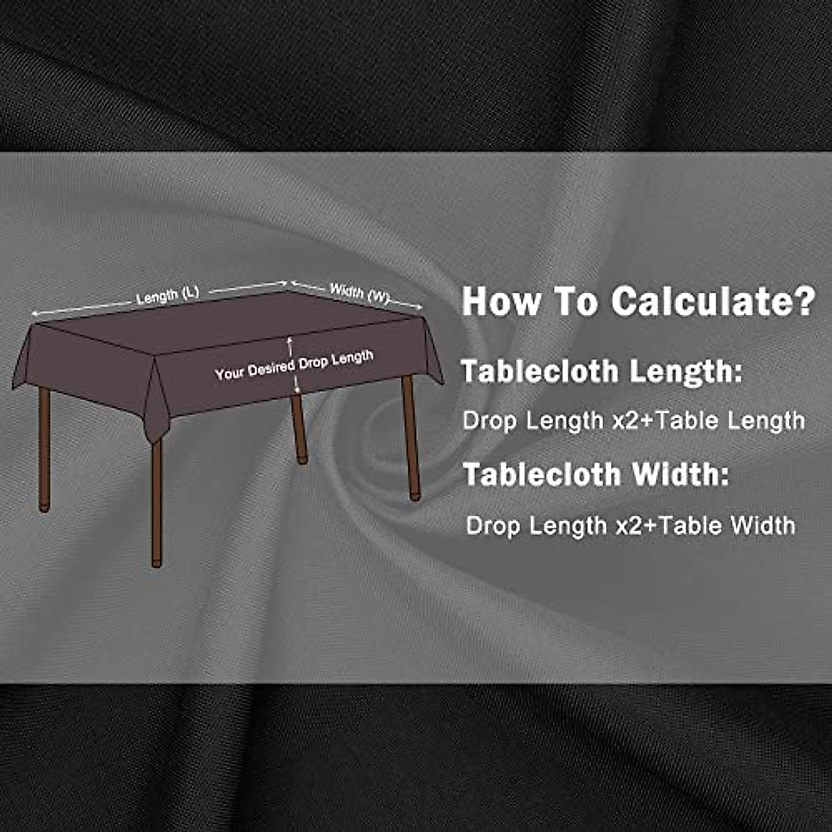 Dekoresyon 2 Pack Rectangle Tablecloth 60 x 102 Inch, Stain and Wrinkle Resistant Washable Polyester Table Cloth, Decorative Table Cover for Dining Table, Parties and Wedding, Black