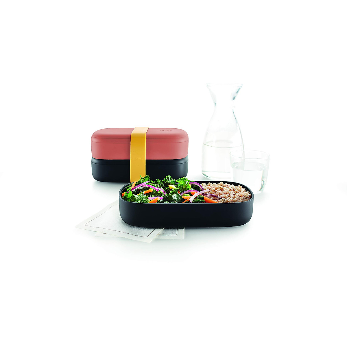 Lekue LunchBox-To-Go Travel Container Set, Coral