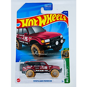 Hot Wheels - Toyota Land Cruiser 80 - Kroger Exclusive Red - Mud Studs 2/5-91/250 - Mint/NrMint Ships Bubble Wrapped in a Box