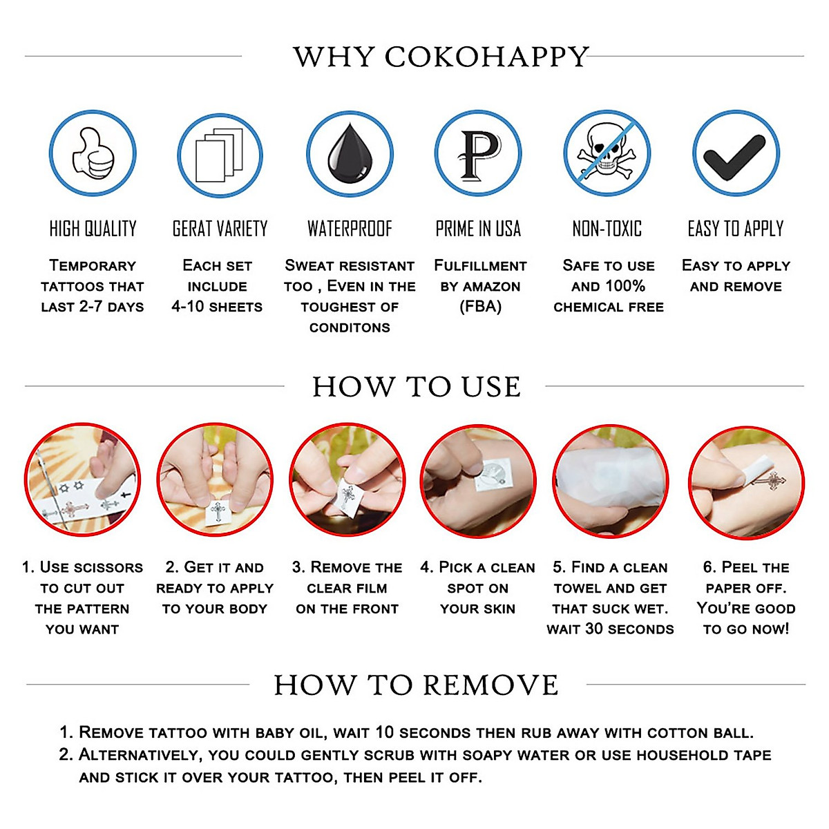 COKOHAPPY 5 Sheets Temporary Tattoo 3D Scorpion for Women Men Lower Back Shoulder Neck Arm