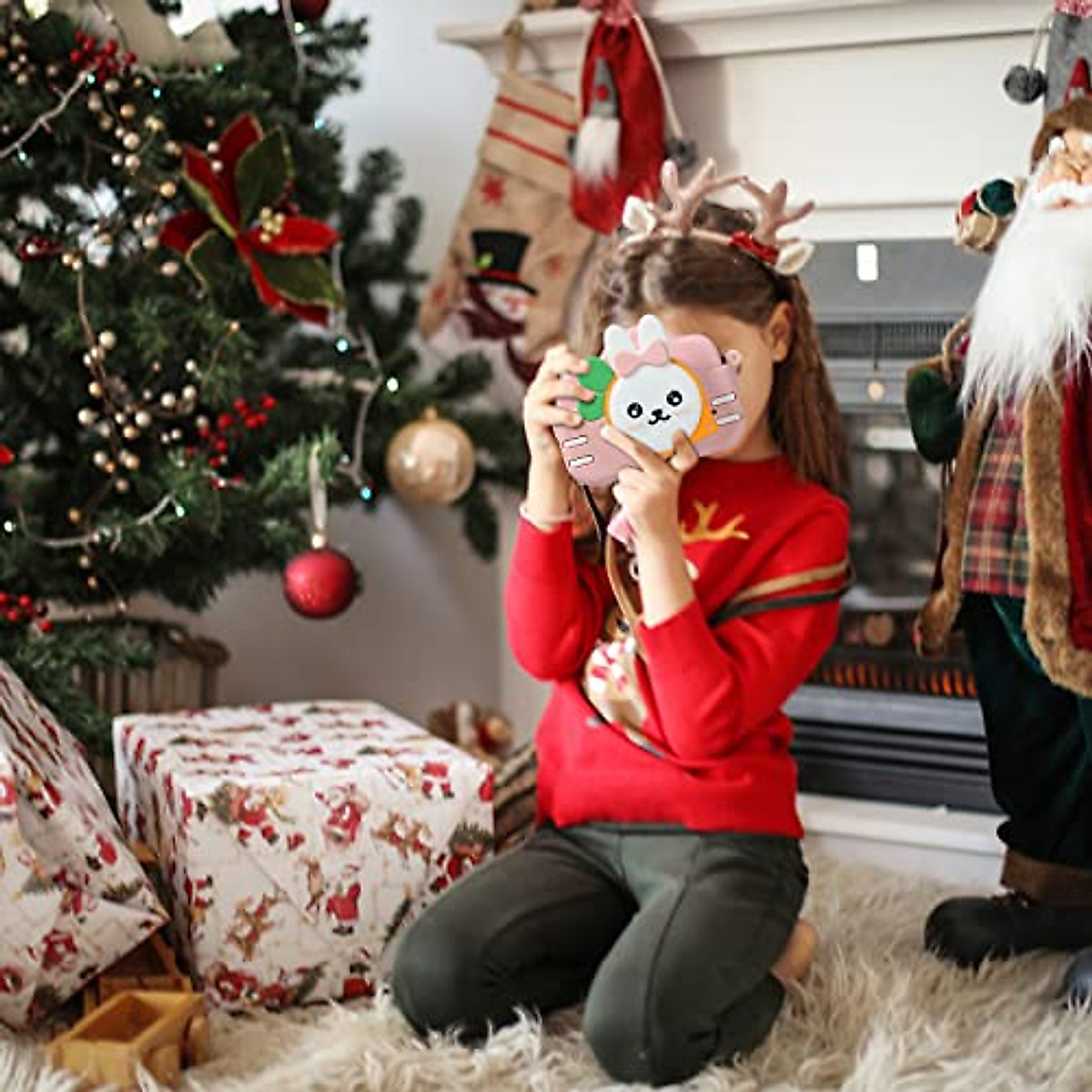 Yrmaups Children's Camera Mini Children's Gift Camera, Front and Rear Dual 2000W HD Camera