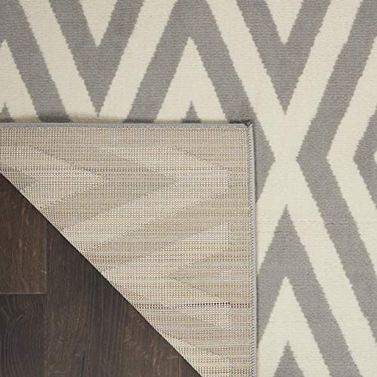 Nourison Grafix Mid-century White/Grey 5'3" x 7'3" Area -Rug, Easy -Cleaning, Non Shedding, Bed Room, Living Room, Dining Room, Kitchen (5x7)