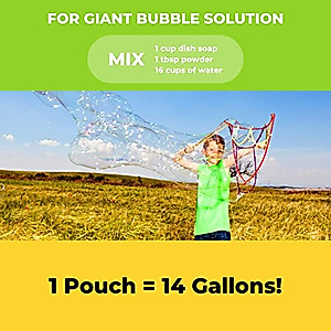 CrazyBubbles Bubble Solution Refill Makes Over 30 Gallons of Bubbles for Kids & Up to 14 Gallons of Giant Bubbles, Non Toxic All Natural Bubbles Bulk Powder Concentrate for Bubble Machine & Wand