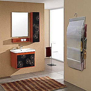 Hanging Purse Organizer - 8 Pockets Closet Mesh Handbag Organizers for Handbag Bag - Foldable Collection Storage Holder Space Saving Organizers, Great for Wardrobe Closet Bedroom (Grey, 43"L x 14"W)