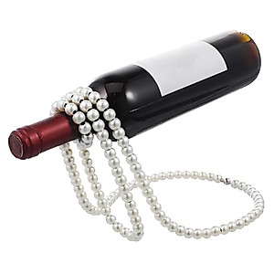 BESPORTBLE Wine Glass Necklace Holder Wine Stand Desktop Decoration Wine Display Rack Pearl Wine Rack Ornaments White Suspension Wine Rack Red Wine Hodler Wine Storage Rack