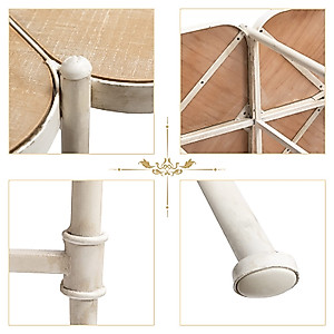 DOEWORKS Modern Four-Leaf Clover Shaped End Table, Vintage Living Room Coffee Table, Wood Sofa Side Table for Bedroom,Kitchen, Cafe