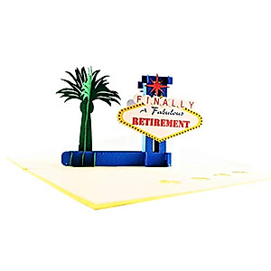 iGifts And Cards Awesome Happy Retirement Las Vegas 3D Pop Up Greeting Card – Miss You, Farewell, Retire, Special, Best Wishes, Fun, Unique, Funny, Good Bye