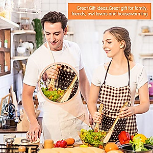 7 Pcs Owl Bamboo Cooking Spoons with Holder, Owl Kitchen Decor Owl Kitchen Gifts Owl Gift Cat Mom Gifts Owl Decor Owl Gifts for Owl Lovers, Women, Bamboo Cooking Housewarming Wedding Birthday