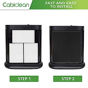 Cabiclean HEPA Filter R Compatible for HPA300 Honeywell Air Purifier Filters - Honeywell R Filter 6 Pack with 8 Pack Precut Activated Charcoal Pre Filters for Honeywell HPA300 & HRF-R3, HRF-R2, HRF-R1