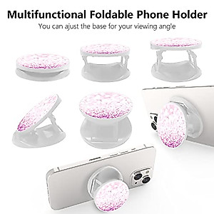 Cell Phone Stand Foldable Expanding Phone Sockets Finger Grip Holder for Smartphone and Tablets - Glitter Pink