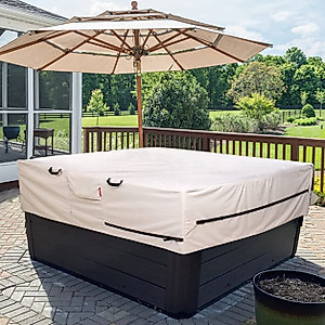 Porch Shield Square Hot Tub Cover - 600D Waterproof Outdoor SPA Hard Cover Protector 85 x 85 inch