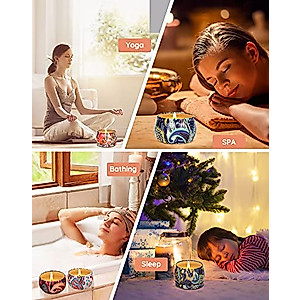 Scented Candles Gifts for Women, Primevolve Home Scented Aromatherapy Candles Set, Strongly Fragrance Essential Oils for Stress Relief, Jar Candles, 100% Soy Wax, 4x4.4oz