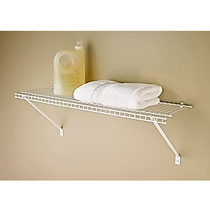 ClosetMaid Wire Shelf Kit with Hardware, 3 Ft. Wide, for Pantry, Closet, Laundry, Utility Storage, White Vinyl Finish