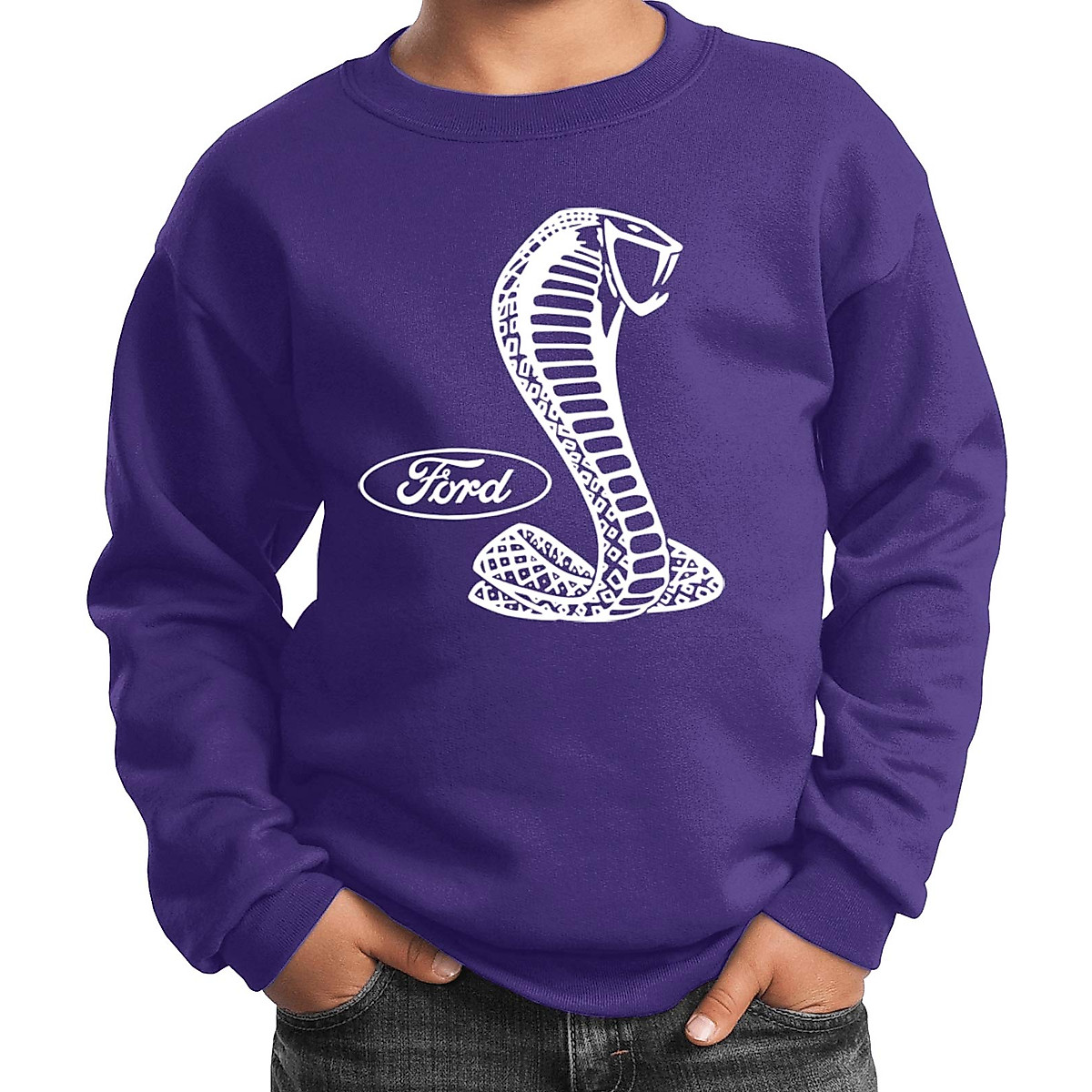 Buy Cool Shirts Ford Mustang Cobra Youth Kids Sweatshirt, Purple Small