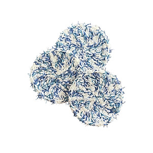 Blue and White Hand Crochet Scouring Pads Scrubbies - Set of 3 - Approx 4 inches