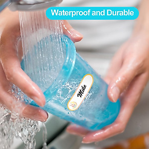 Waterproof Name Labels for Daycare - Name Stickers for Kids Stuff & School Supplies - Write on Baby Bottle Cup Labels - Dishwasher Safe - Pack of 120.