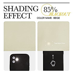 NICETOWN Long Curtains for Windows, Eyelet Top Room Darkening Panels/Drapes for Living Room (Beige, 2 Panels, W42 x L84 inches)