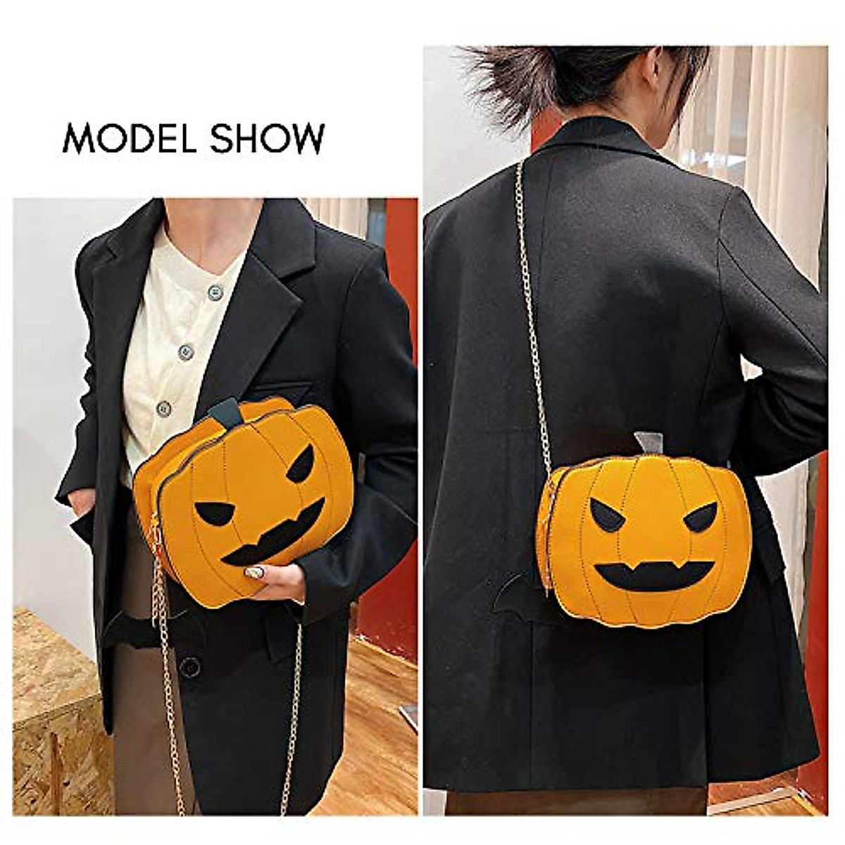 KUANG! Women Pumpkin Shoulder Bag Novelty Devil Crossbody Purse Fashion Halloween Trick or Treat Purses and Handbags