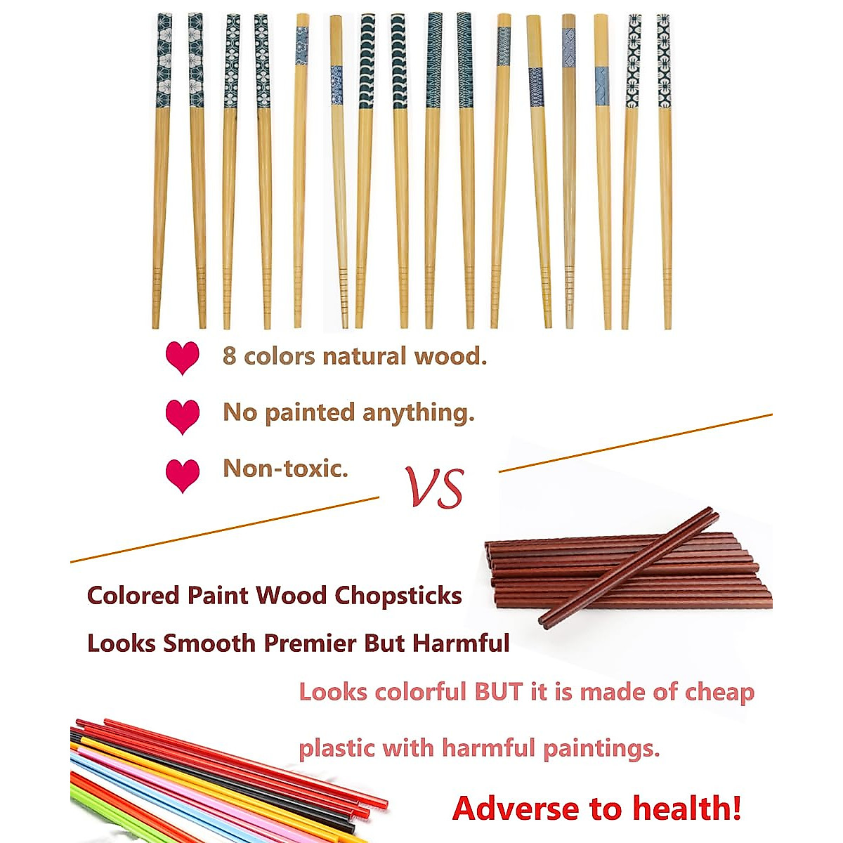 Fejapa 10 Pairs Wooden Chopstick Helpers Wood Training Chopsticks Adult Practice Chopsticks Beginners Right Left Handed Easy Chopsticks Learner Learning Chopsticks Trainer Senior Disabled