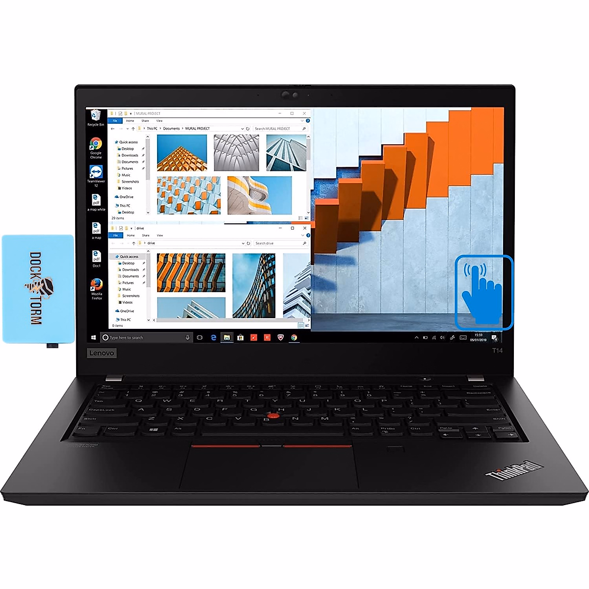 Lenovo ThinkPad T14 Gen 2 Business Laptop 14.0" Touchscreen FHD IPS (AMD Ryzen 5 Pro 5650U, 32GB RAM, 512GB PCIe SSD, AMD Radeon, Fingerprint, Thunderbolt 4, WiFi 6E, Win10Pro) w/Dockztorm Dock