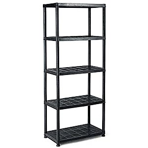 HKYH 5-Tier Storage Shelving Freestanding Heavy Duty Rack,28" L X 15" W X 67" H,Black Generic Storagerack Closet organizers and storage Organization and storage Storage shelves Closet storage Book