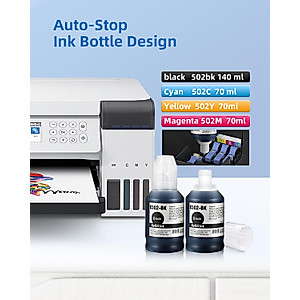 OIunendlich Compatible Epson 502 T502 Refill Ink Bottles Replacement for Epson Ecotank ET-2750 ET-3750 ET-4750 ET-2760 ET-3760 ET-4760 ET-2700 ET-3700 ET-3710 ET-15000 ST-2000 ST-3000 ST-4000 Printer