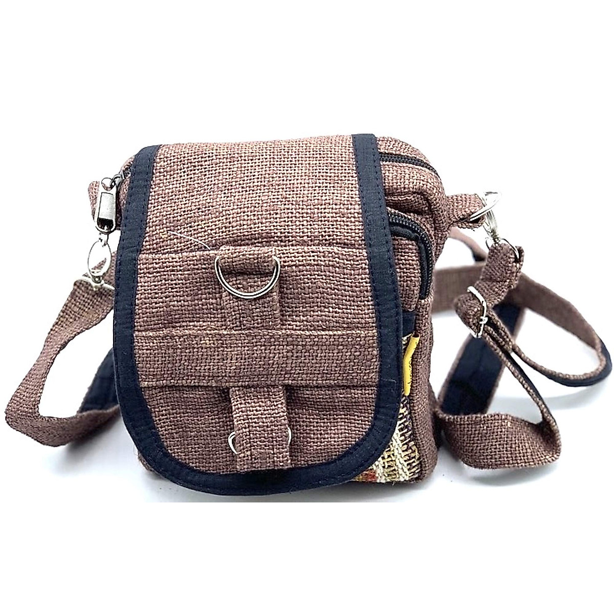 Unique design four pocket Hemp Hobo Passport crossbody bag Hippie Bag Festival Bag Travel Bag 100% Himalaya Hemp FAIR TRADE | Handmade with Love