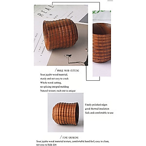 Wooden Tea Cups 4 Pack Top-Grade Natural Solid Wood Tea Cup Wine Mug for drinking Tea Coffee Wine Beer Hot Drinks