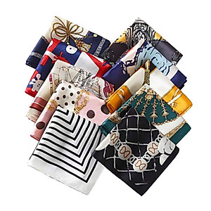 10PCS Silk Feeling Satin HeadScarf Neck Hair Small Square Scarf Color Random