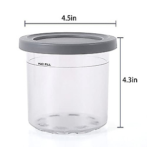 Poosejzl 2023 New Ice Cream Pints Cup,2/4 Pack Creami Pint Containers Replacements for Creami Containers, Creami Pints and Lids for NC301 NC300 NC299AMZ Series Ice Cream Maker (4Pack)