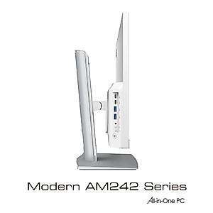 MSI Modern AM242TP AIO Desktop, 23.8" FHD Touchscreen, Intel Core i7-1165G7, 16GB Memory (Dual-CHL), 512GB SSD, WiFi 6, BT 5.1, FHD Webcam, White, Windows 11 Home (11M-873US)