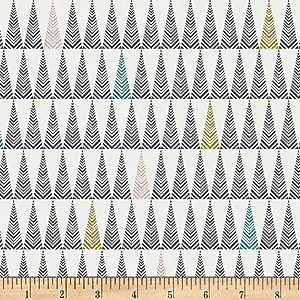 Art Gallery Fabrics Art Gallery Little Town Tree Farm Lit Fabric, White