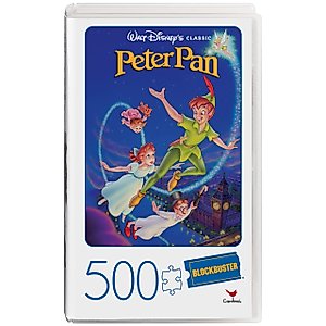 500-Piece Adult Jigsaw Puzzle in Plastic Retro Blockbuster VHS Video Case, Peter Pan