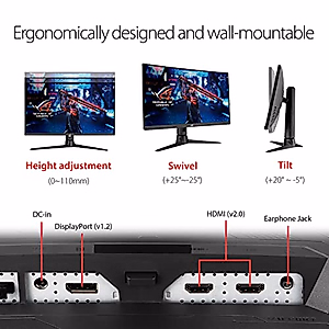 ASUS ROG Strix XG27AQV 27" 16:9 WQHD 170Hz Curved IPS LED HDR Gaming Monitor, Black