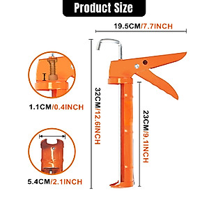 Holothurian Caulking Gun, Caulk Gun No Drip,Sealant Finishing Tool Grout Scraper for Kitchen Bathroom Window Sink Joint, 1/10 Gallon Cartridge, 10:1 Thrust Ratio