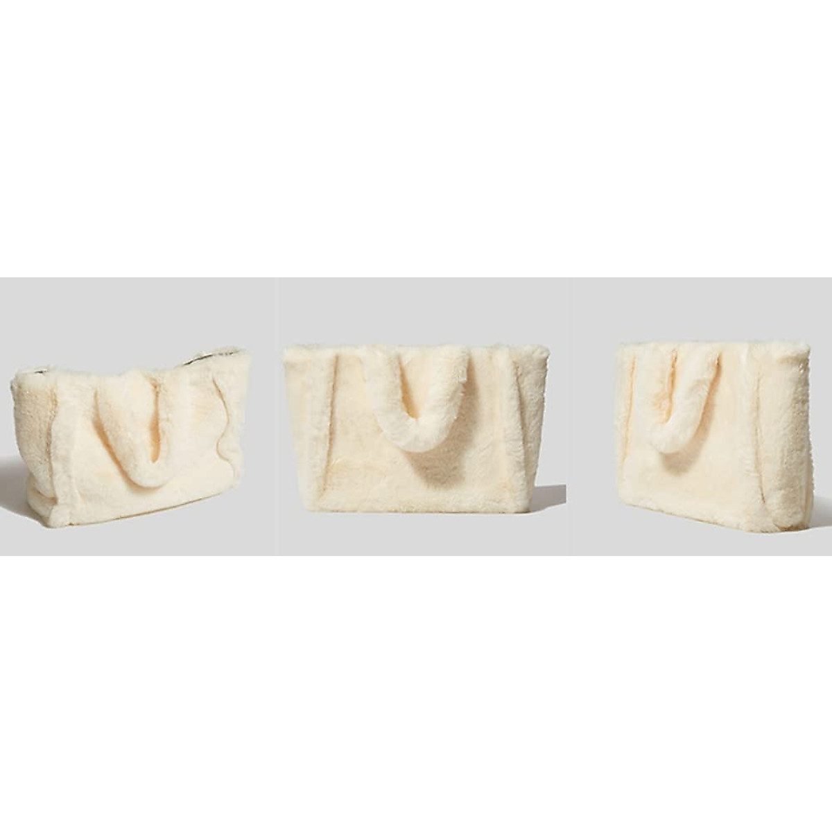 Women Tote Bag Fluffy Faux Fur Handbags Large Capacity Shopping Shoulder Bag Furry Clutch Handbag