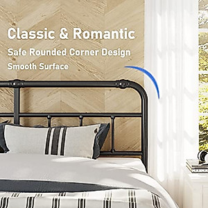 Artimorany King Size Bed Frame with Headboard and Footboard,14 Inch High, Heavy Duty 3500 Pounds Platform for Mattress, No Box Spring Needed, Easy Assembly, Noise FreeBlack