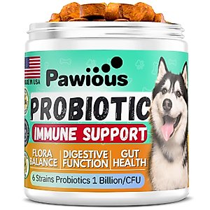 Probiotics for Dogs - Digestive Enzymes Gut Flora, Digestive Health, Immune System - Diarrhea Support, Itchy Skin, Allergies - Pumpkin, Flaxseed Meal, Papaya Powder - Probiotic Chews for Dogs