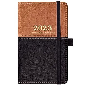 2023 Pocket Planner - Pocket Calendar 2023, Weekly Monthly Planner from January 2023 to December 2023, Small Planner for Purse with Elastic Closure, Inner Pocket
