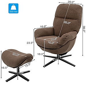 VBSQ Modern Swivel Rocking Chair & Ottoman Set w/Foot Rest Slirr Chair Rocking Chair Rocker Chair Rocker Camp Chair Rocker Recliner Rocking Camp Chair Rocking Chairs Outdoor Rocking Chair
