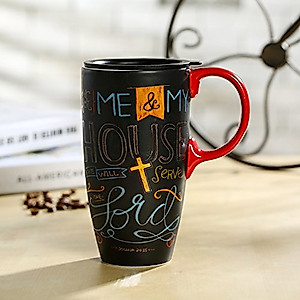 CEDAR HOME Coffee Ceramic Mug Porcelain Latte Tea Cup With Lid 17oz. Me & My House