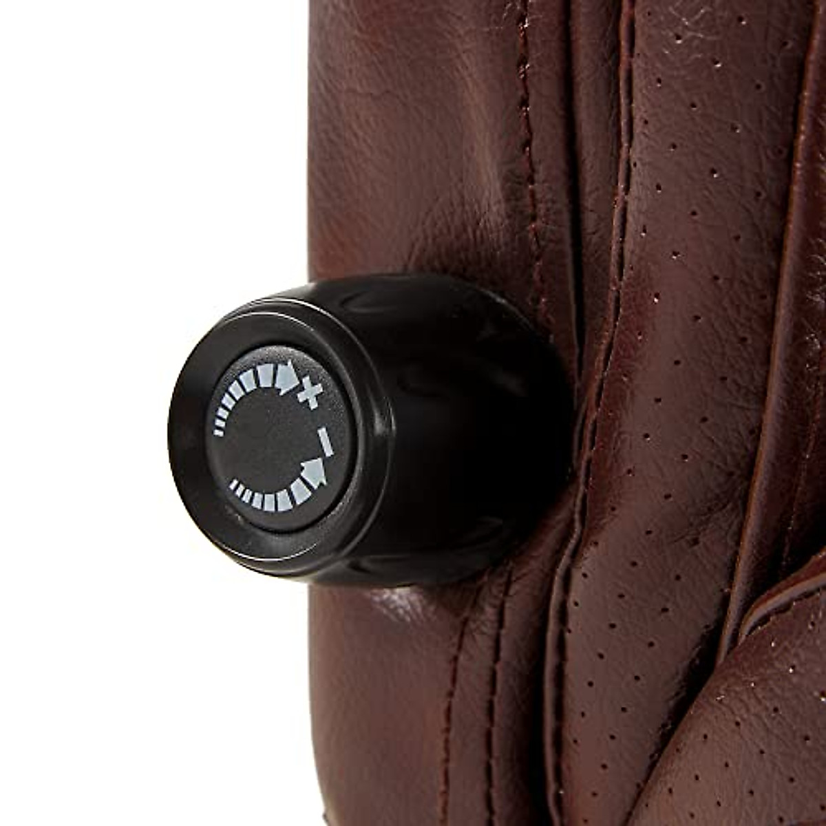 Serta Big and Tall Executive Office Chair with Wood Accents Adjustable High Back Ergonomic Lumbar Support, Bonded Leather, 30.5D x 27.25W x 47H in, Chestnut Brown