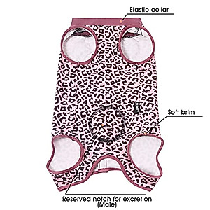 Jiupety Dog Surgical Recovery Suit Adjustable, Not Fit Slim and Long Body, Dog Suit for Surgery Recovery, 3XL Size, Anti-Licking Surgical Dog Onesies, Pink Leopard.