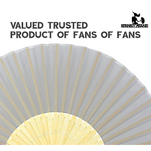 FANSOF.FANS Fabric Handheld Folding Hand Fan With a Tassel Grade A Bamboo Ribs for Women Girls Summer Party Event Favor Birthday Wedding Souvenir Gift (Baby Grey)