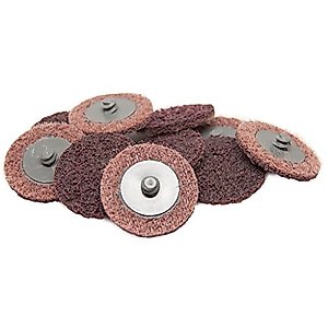Benchmark Abrasives 2" Quick Change Nylon Surface Conditioning Discs for Sanding Polishing Paint Removal with Male R-Type Backing, Use with Die Grinder - (25 Pack)(Medium)